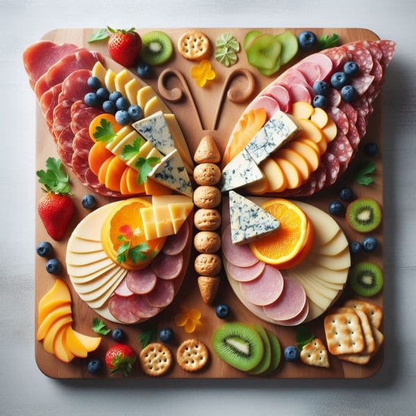 Fluttering Flavors: Crafting A Butterfly Charcuterie Board